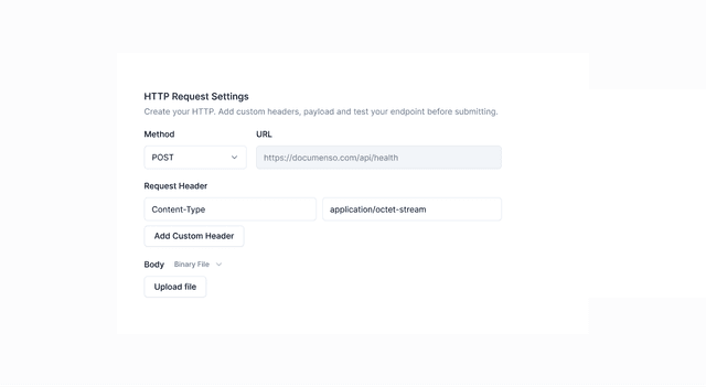 Binary payload | openstatus
