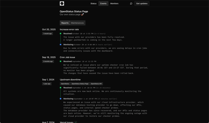 Status Page | openstatus