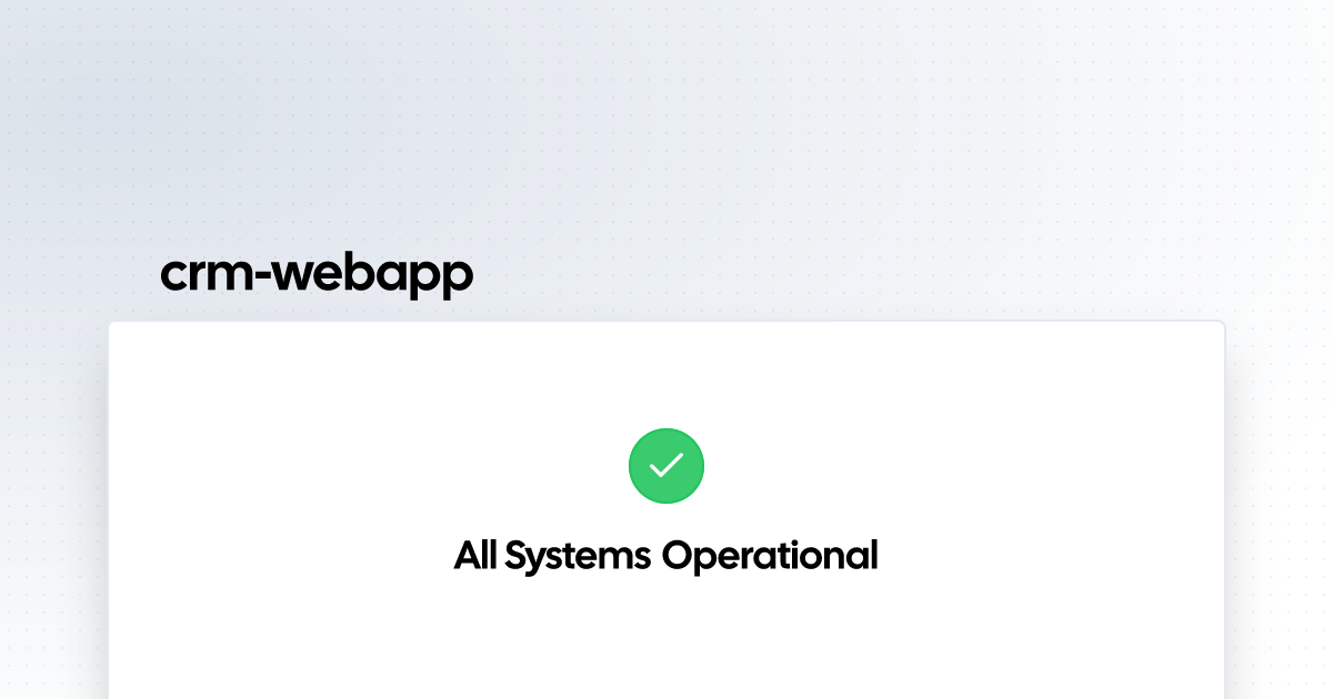 Crm Webapp Openstatus