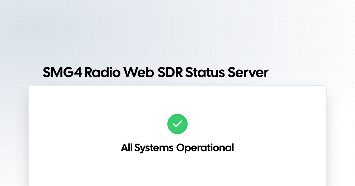 SMG4 Radio Web SDR Status Server | openstatus