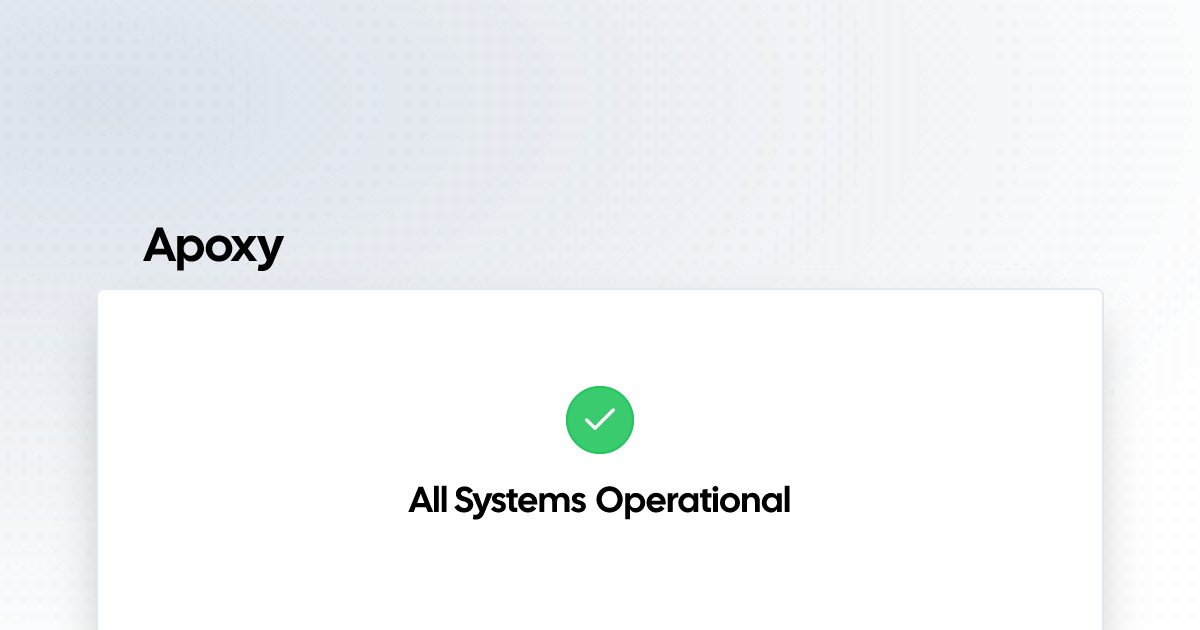 Apoxy | Status Page