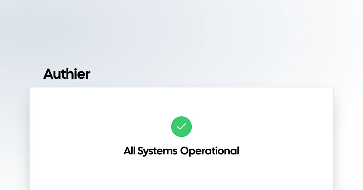 Authier | Status Page