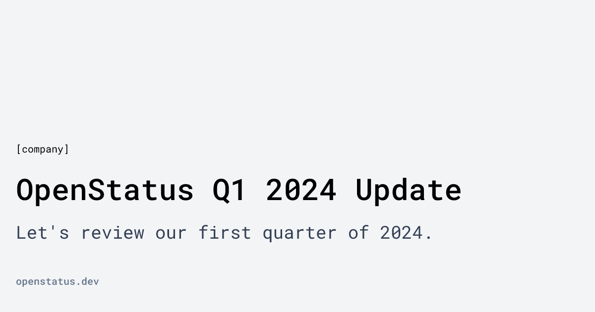 OpenStatus Q1 2024 Update | openstatus