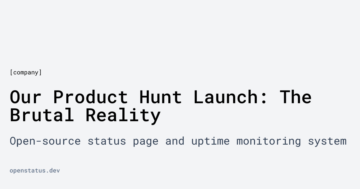 Our Product Hunt Launch: The Brutal Reality | openstatus