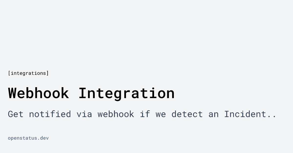 Webhook Integration | openstatus