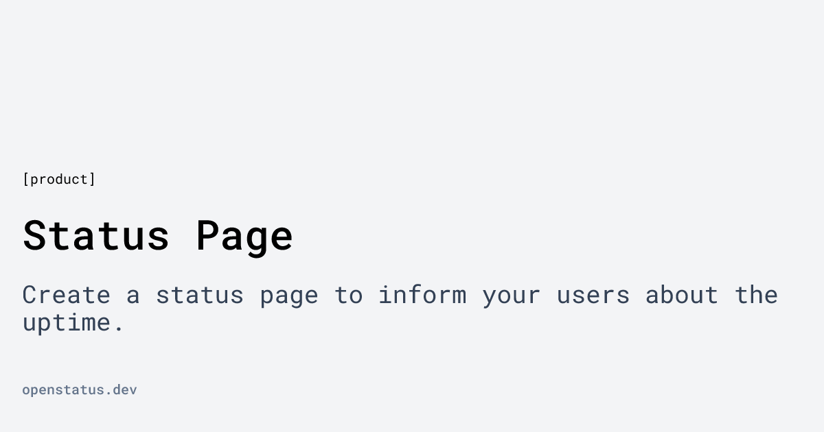 Status Page | OpenStatus
